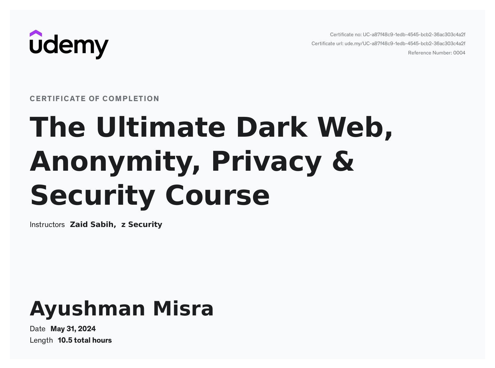 Ayushman Misra | Cybersecurity Specialist