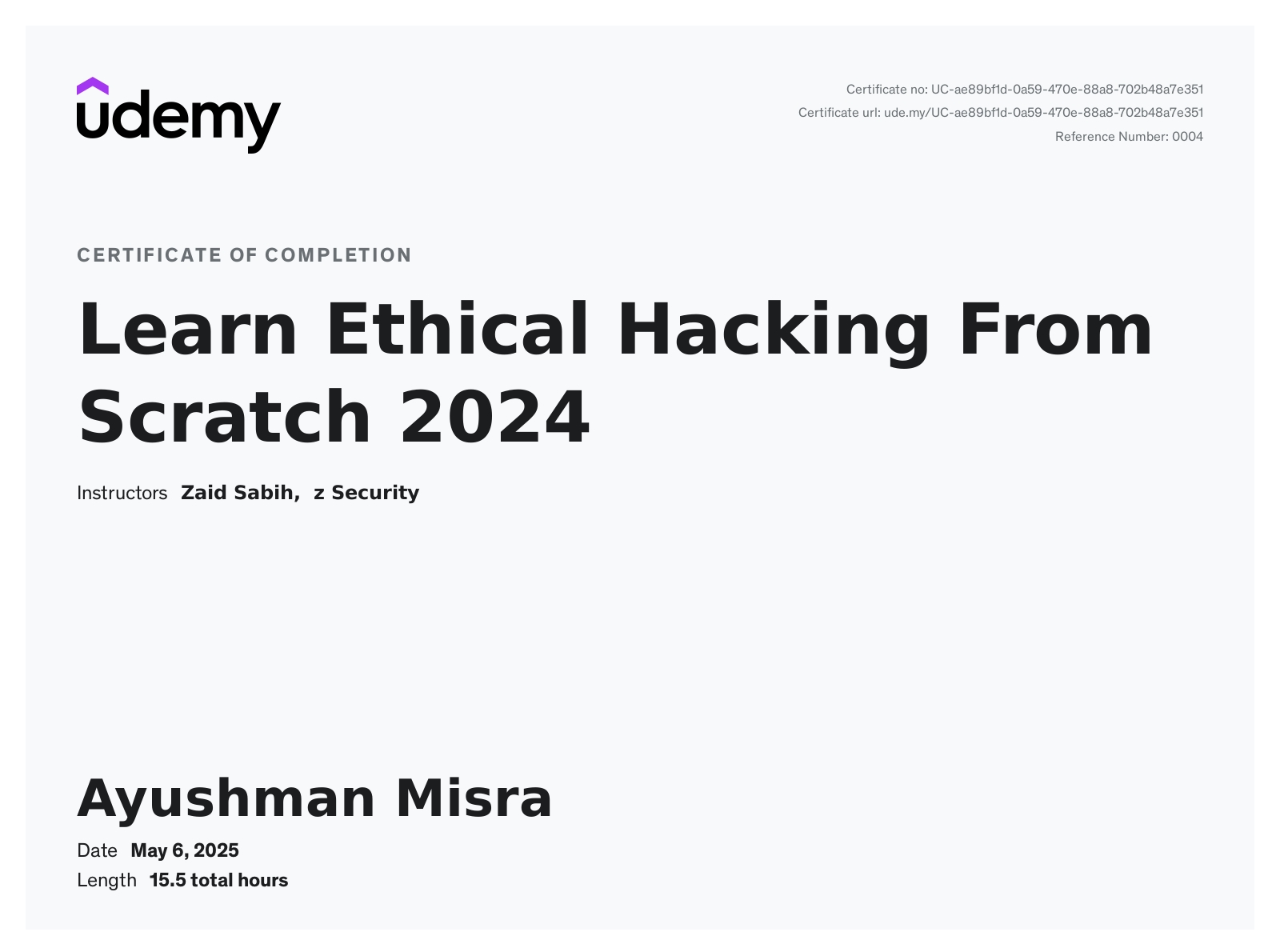 Ayushman Misra | Cybersecurity Specialist